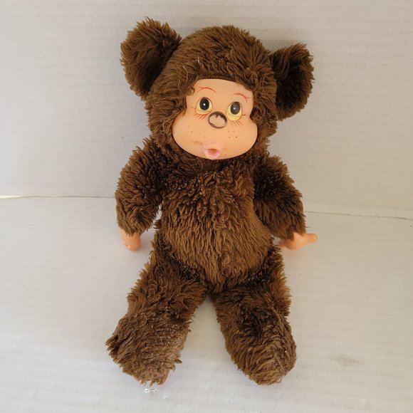 Toys | Monchichi Plush Brown Bear Monkey Thumb Sucking Both Hands Doll ...
